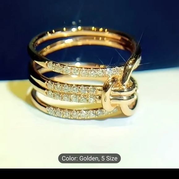 Jewelry | New Stunning 18kt Gold Plated Over Ss Cz Trendy Knot Design ...